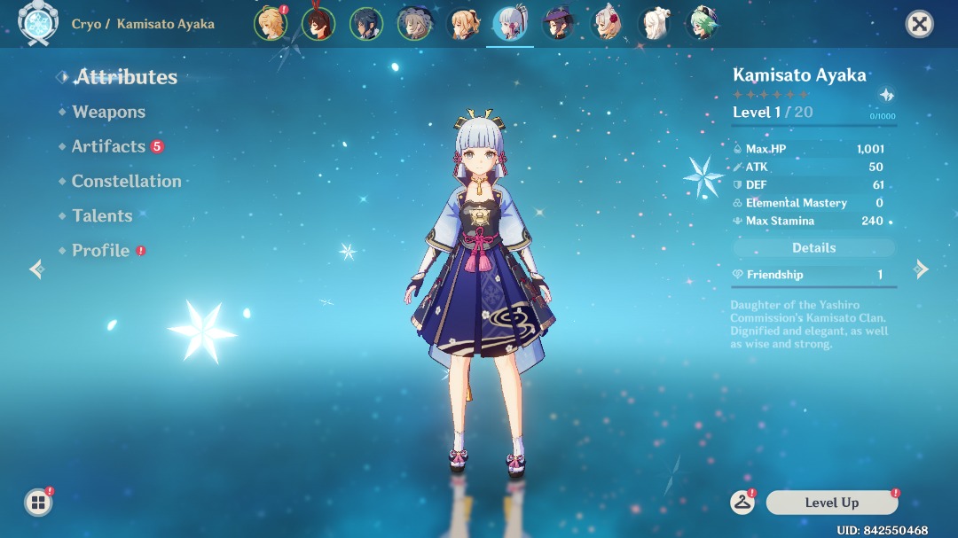 C2 Ayaka + C1 Mona + Jean +C6 Mika + C6 Sucrose + C6 Diona. All ...