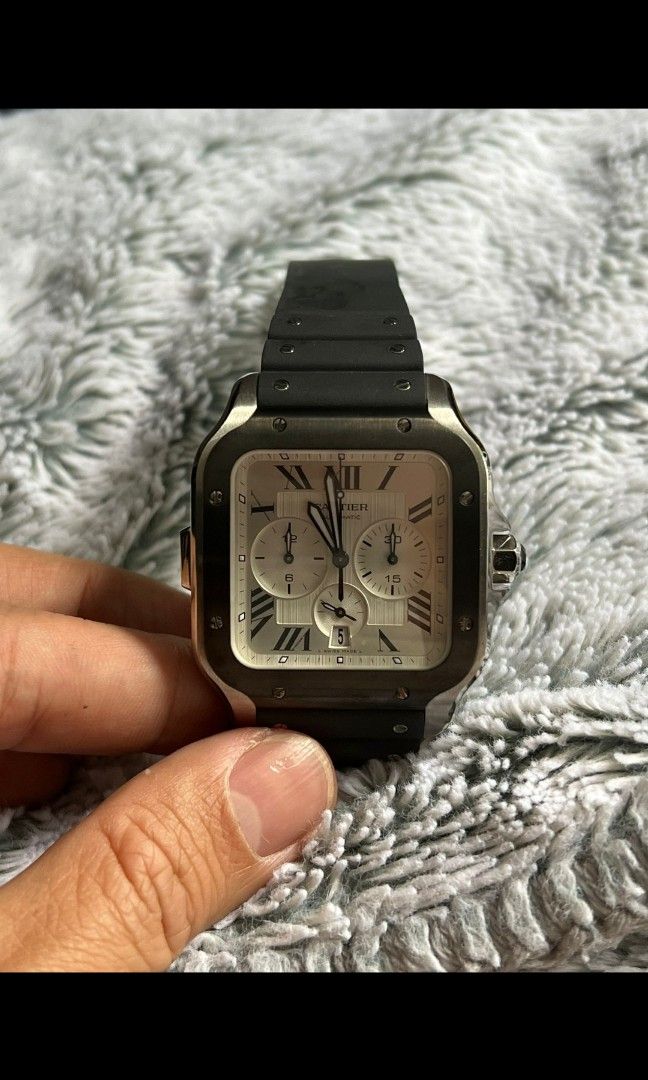 Cartier Santos adlc chrono XL, Luxury, Watches on Carousell