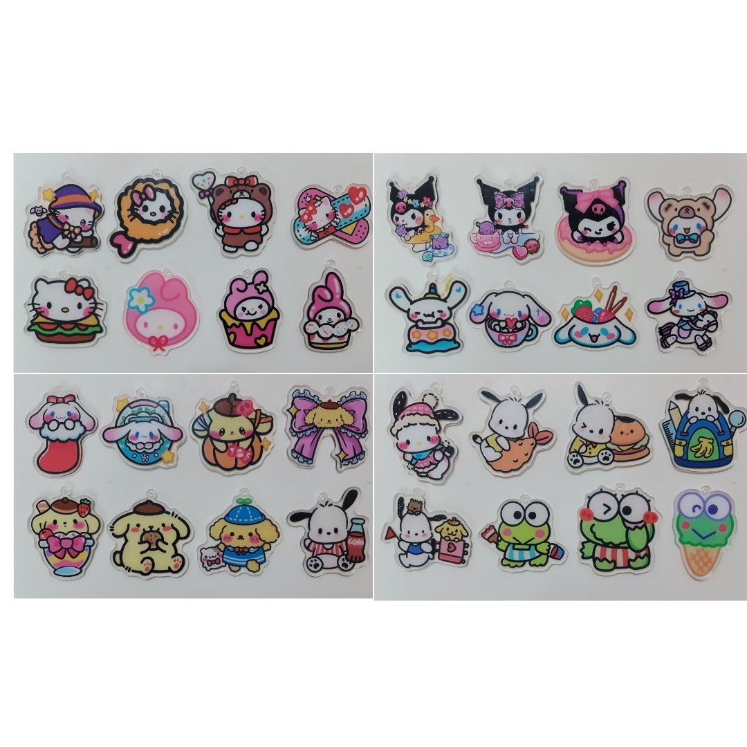 Cartoon Character Acrylic Ring Key Chain (Molinta, Sanrio, Rabbit, Toy ...