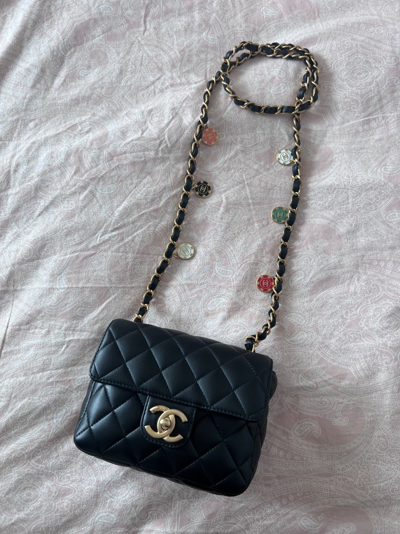 Chanel mini flap with charms, Luxury, Bags & Wallets on Carousell