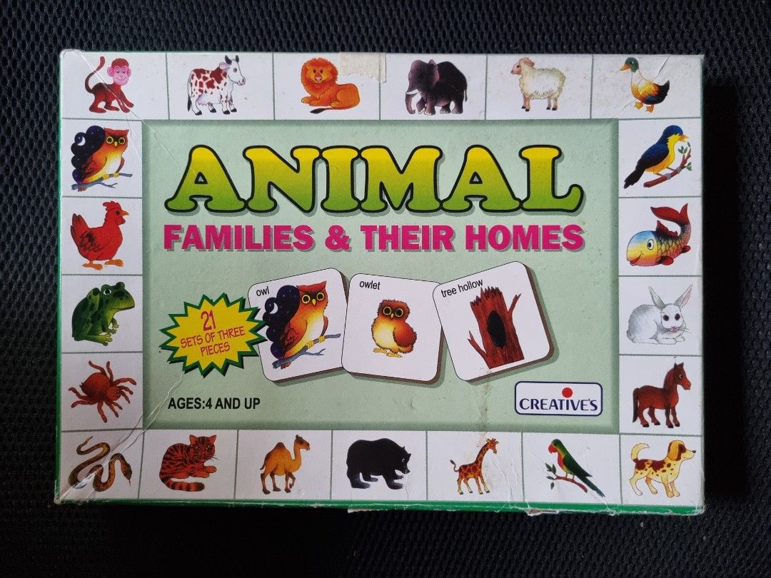 Children animal families and their homes game, Hobbies & Toys, Toys ...