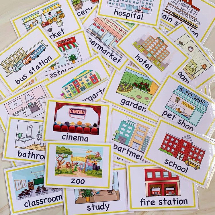 Children Flashcards Flash Cards - Places Building, Hobbies & Toys, Toys ...