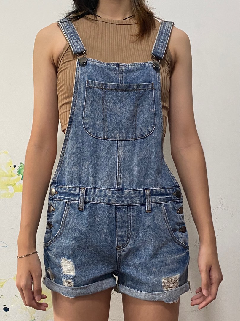 Denim Overalls, Women's Fashion, Coats, Jackets and Outerwear on Carousell