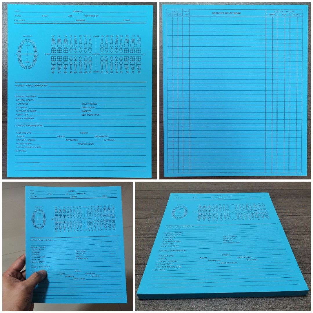Dental Patient Record Card (Light Blue) on Carousell