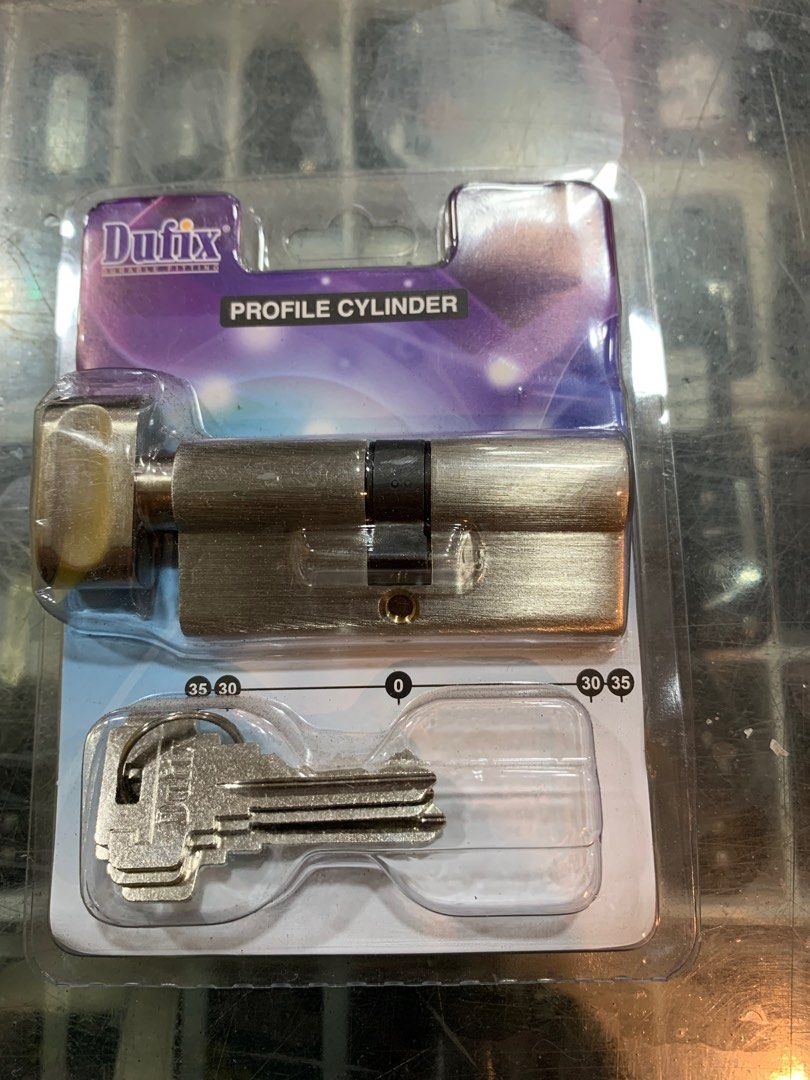 Dufix Profile Cylinder (Steel), Furniture & Home Living, Security ...