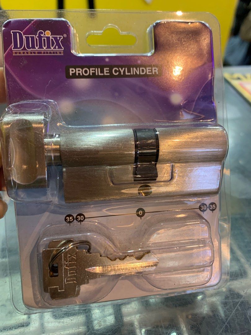 Dufix Profile Cylinder (Steel), Furniture & Home Living, Security ...
