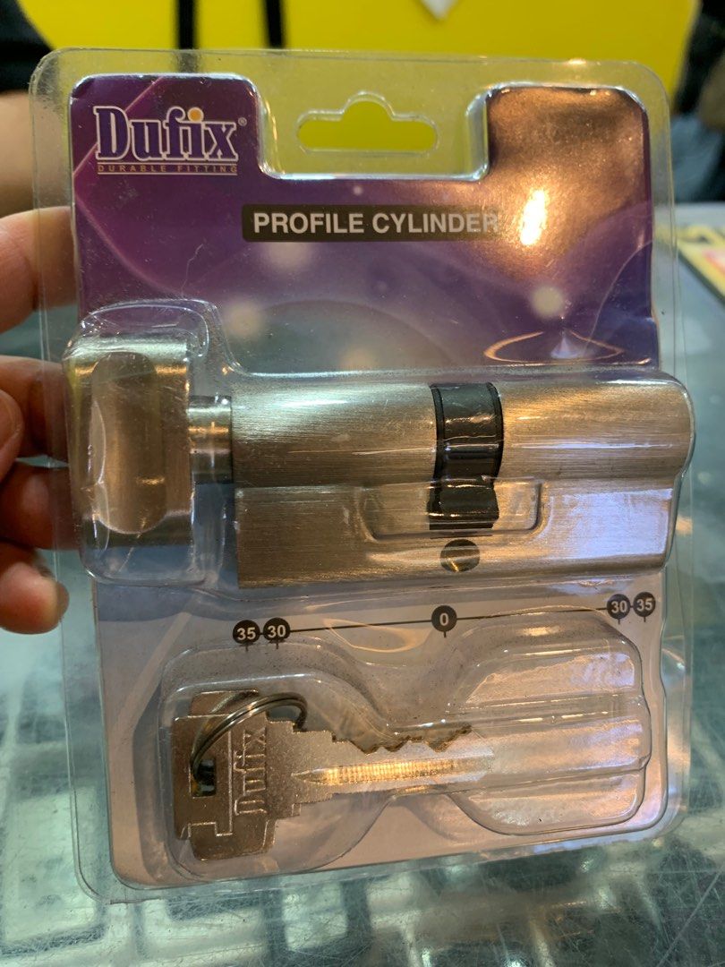 Dufix Profile Cylinder (Steel), Furniture & Home Living, Security ...