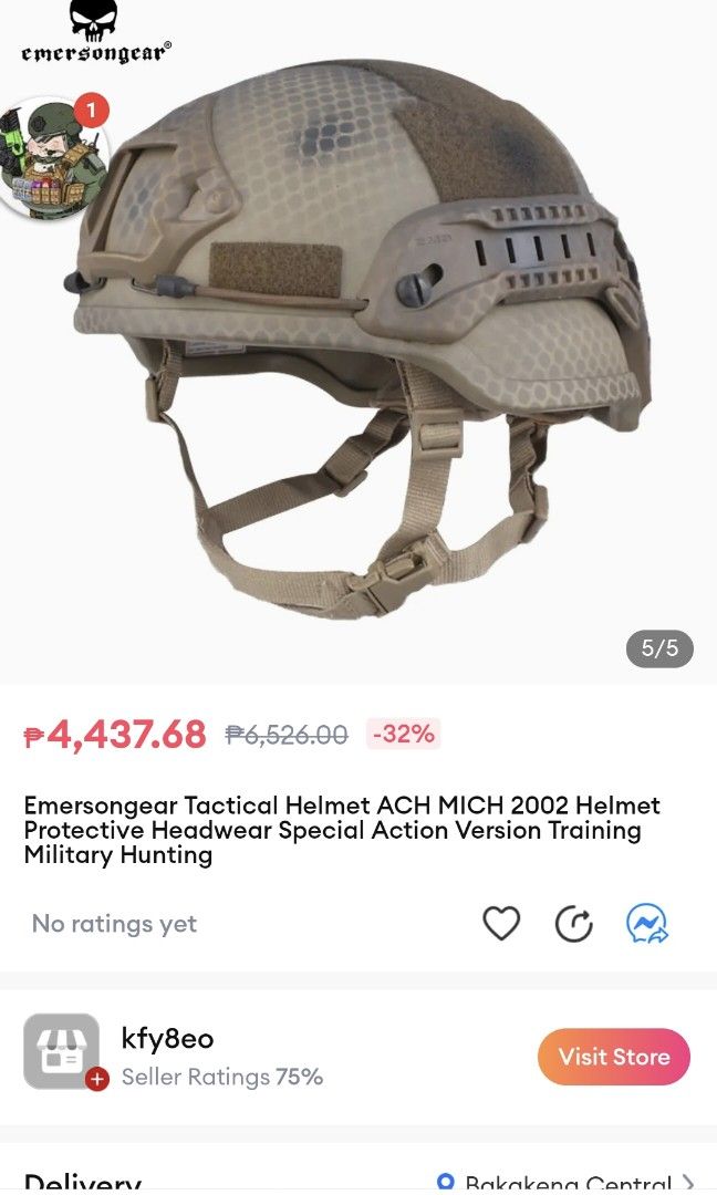 Emersongear Mich 2002 Tactical Helmet on Carousell