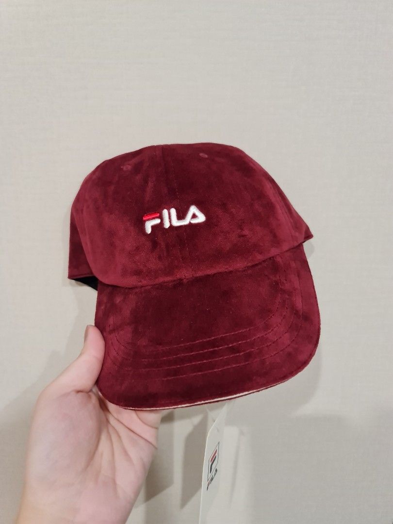 Fila Red Velvet Cap, Men's Fashion, Watches & Accessories, Caps & Hats ...