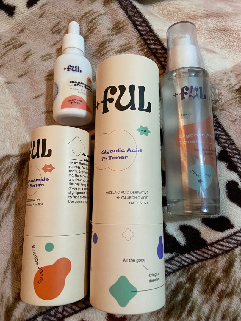 +ful Glycolic Acid 7% Toner and +ful Niacinamide 10% Serum, Beauty ...