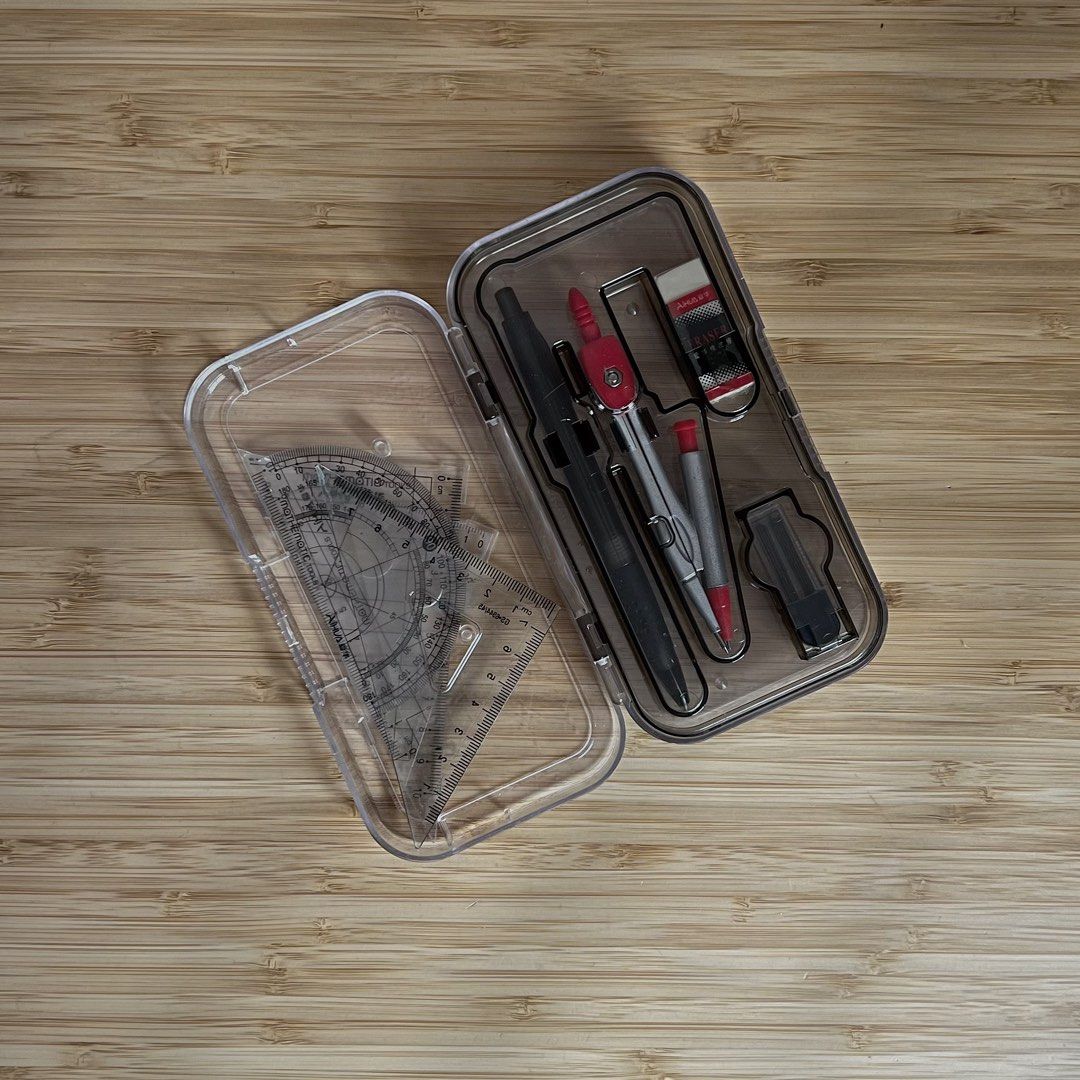 FREE Geometry Set + 2B Pencils, Hobbies & Toys, Stationery & Craft ...