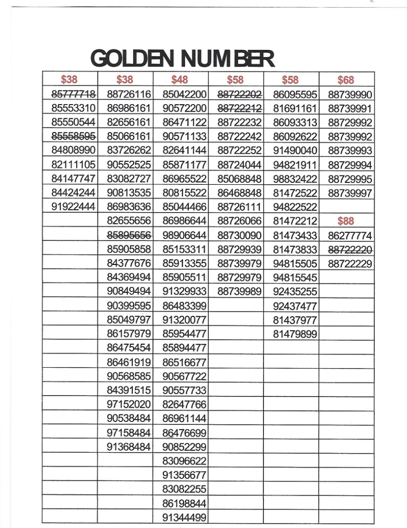 GOLDEN NUMBER, Mobile Phones & Gadgets, Mobile & Gadget Accessories ...