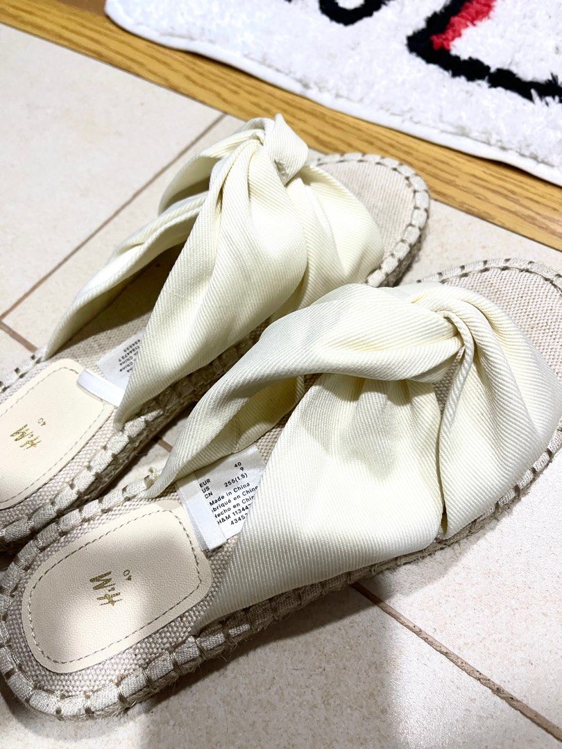 H&M | Knot-detail espadrille slides (EU 40), Women's Fashion, Footwear, Sandals on Carousell