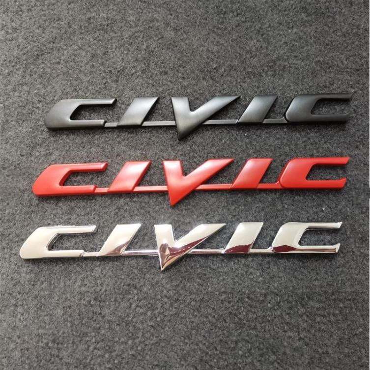 Honda Civic Car Rear Logo Emblem Badge Decal Trunk Body Metal Emblem 3D ...