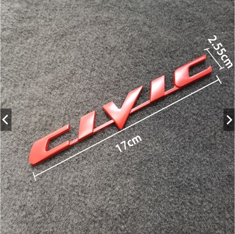 Honda Civic Car Rear Logo Emblem Badge Decal Trunk Body Metal Emblem 3D ...
