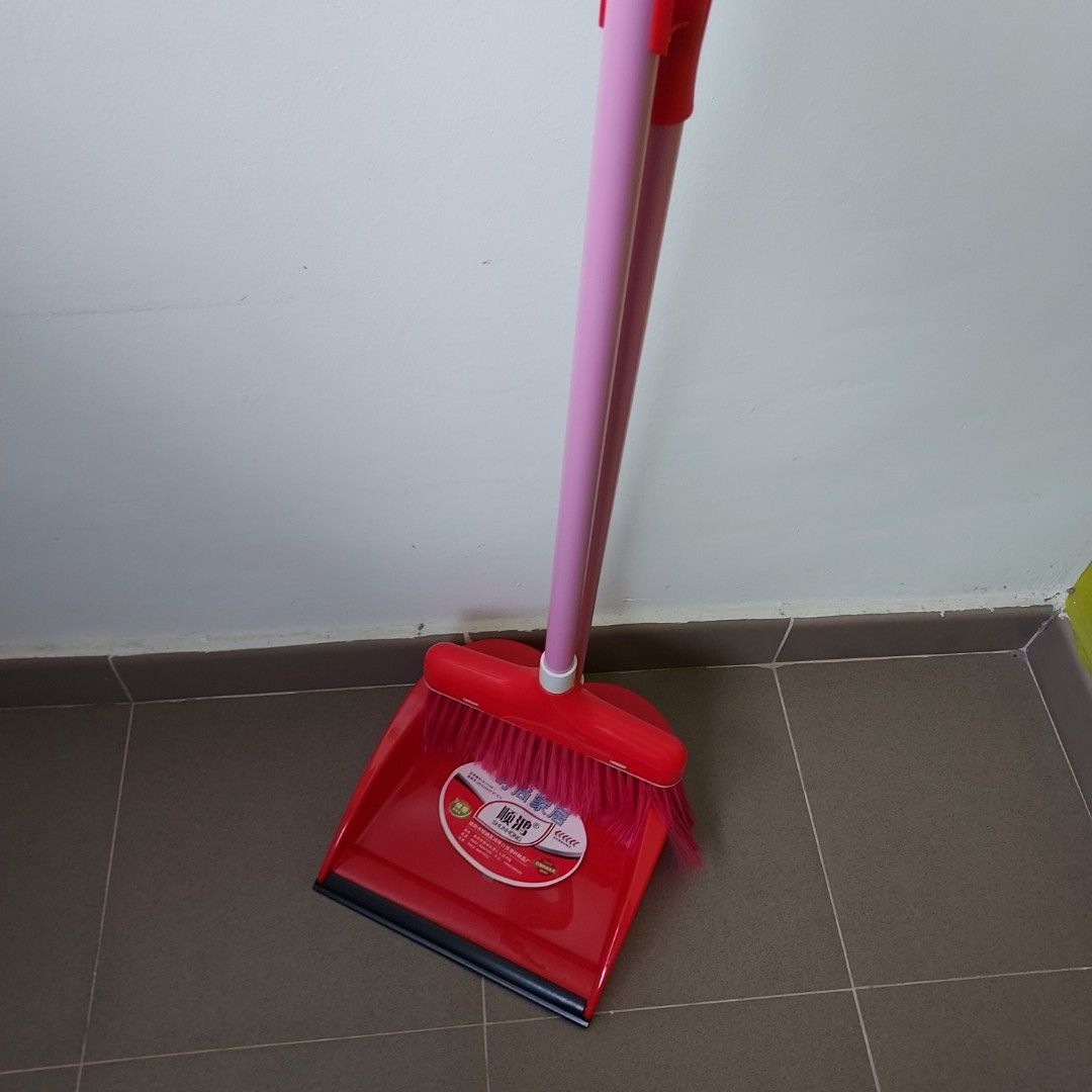 Hot pink Broom + dustpan, Furniture & Home Living, Cleaning & Homecare ...
