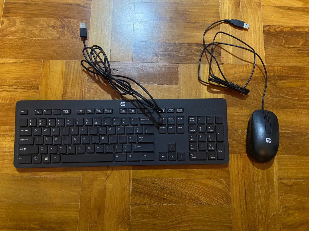 HP wire keyboard and mouse set, Computers & Tech, Parts & Accessories ...