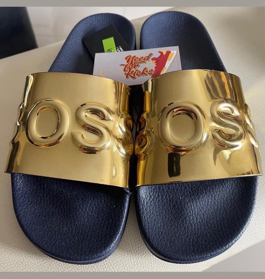HUGO BOSS SLIDES, Men's Fashion, Footwear, Slippers & Slides on Carousell
