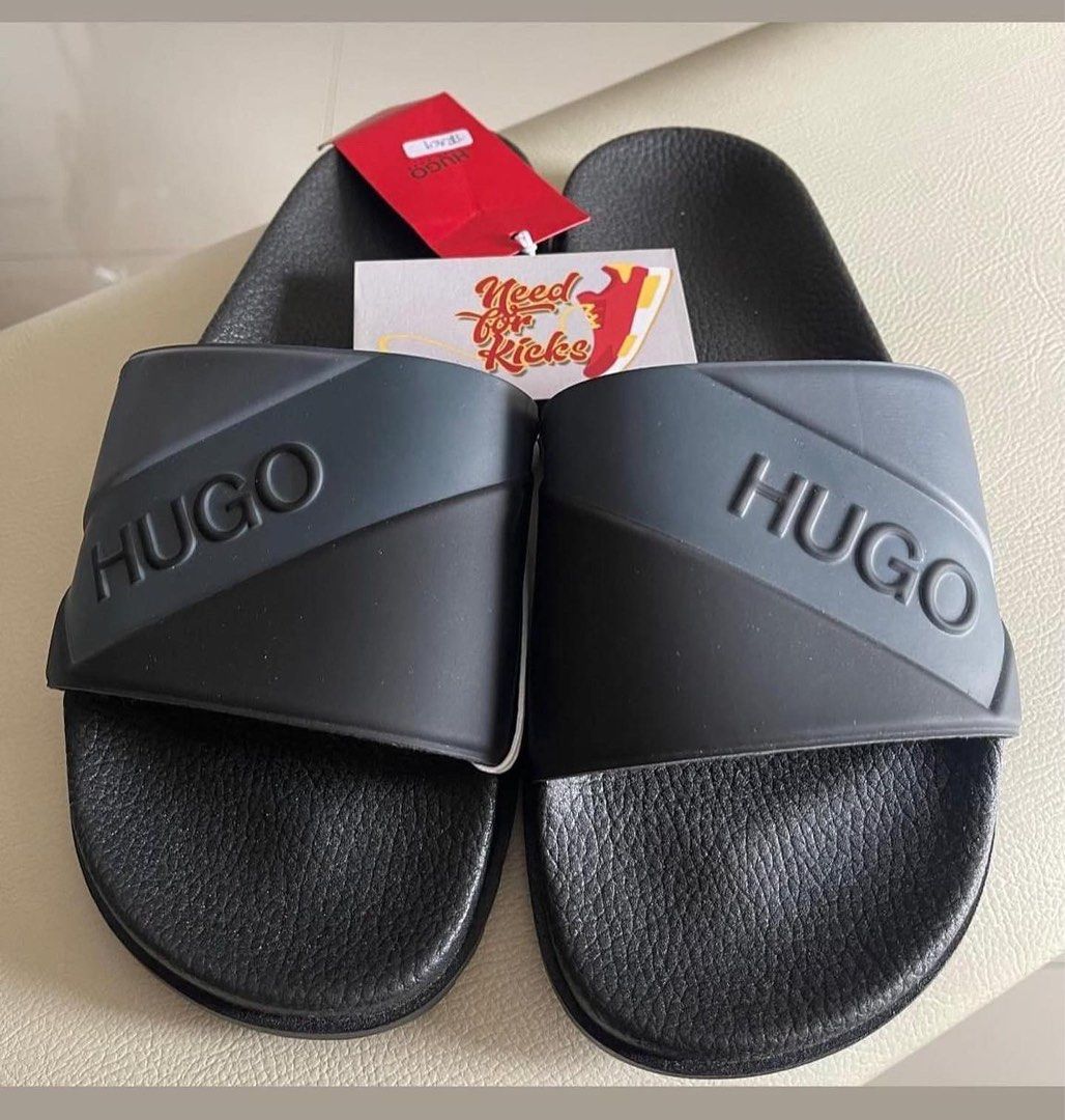 HUGO BOSS SLIDES, Men's Fashion, Footwear, Slippers & Slides on Carousell