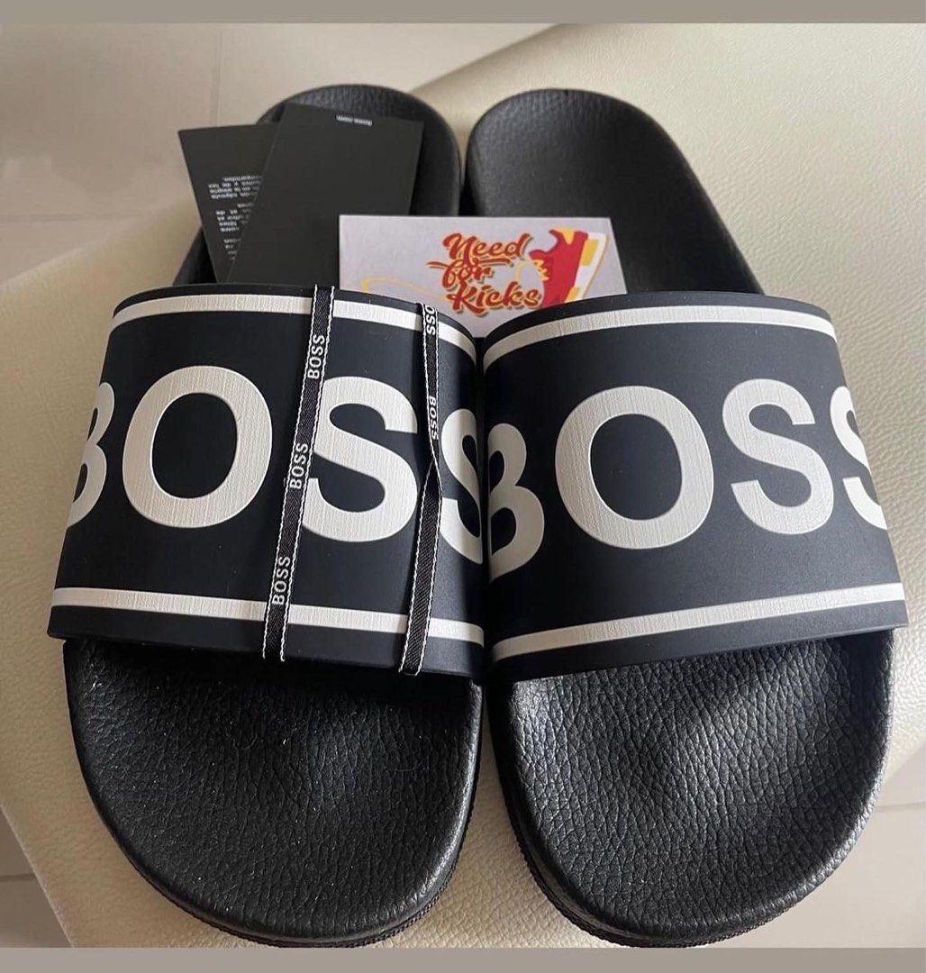 HUGO BOSS SLIDES, Men's Fashion, Footwear, Slippers & Slides on Carousell