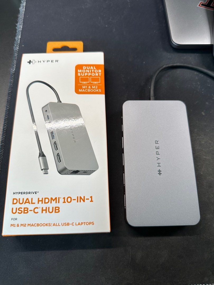 HyperDrive Dual 4K HDMI Monitor 10-in-1 USB-C Hub for M1 / M2 MacBook ...