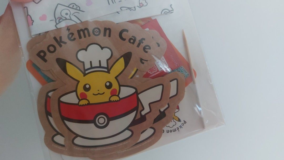 Japan pokemon cafe kids colouring coasters brand new and stickers ...