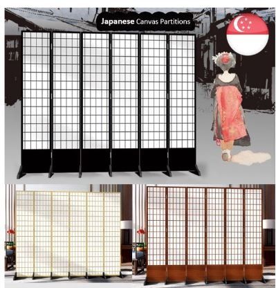 Japanese Premium Folding Room Divider Divider Partition Screen Double ...