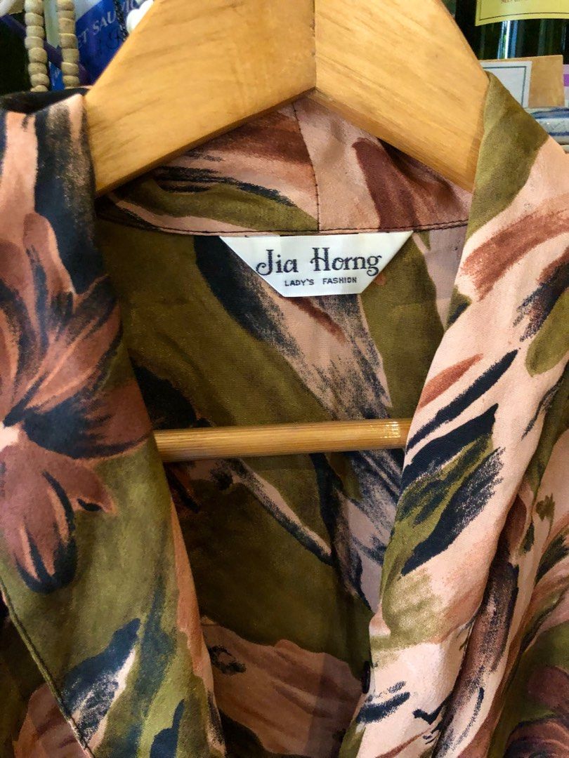 Jia Hong Brown Earth Tone Artsy Brushstroke Print Double-Breasted ...