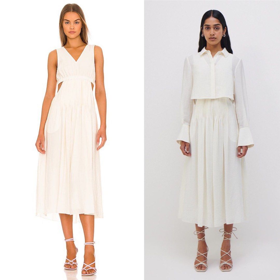 Jonathan Simkhai Jarvis Lace Cut out Midi Dress in White, Rosemary ...