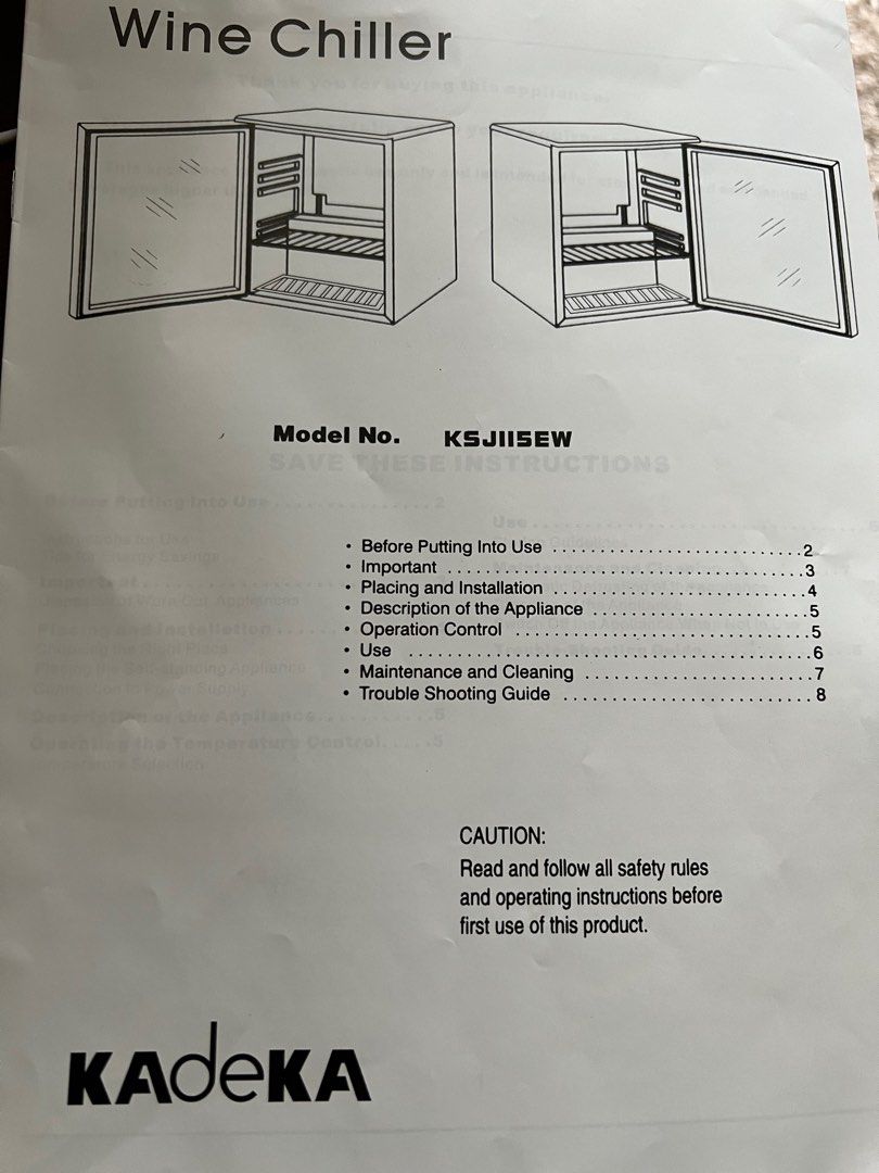 Kadeka Wine chiller, TV & Home Appliances, Other Home Appliances on ...