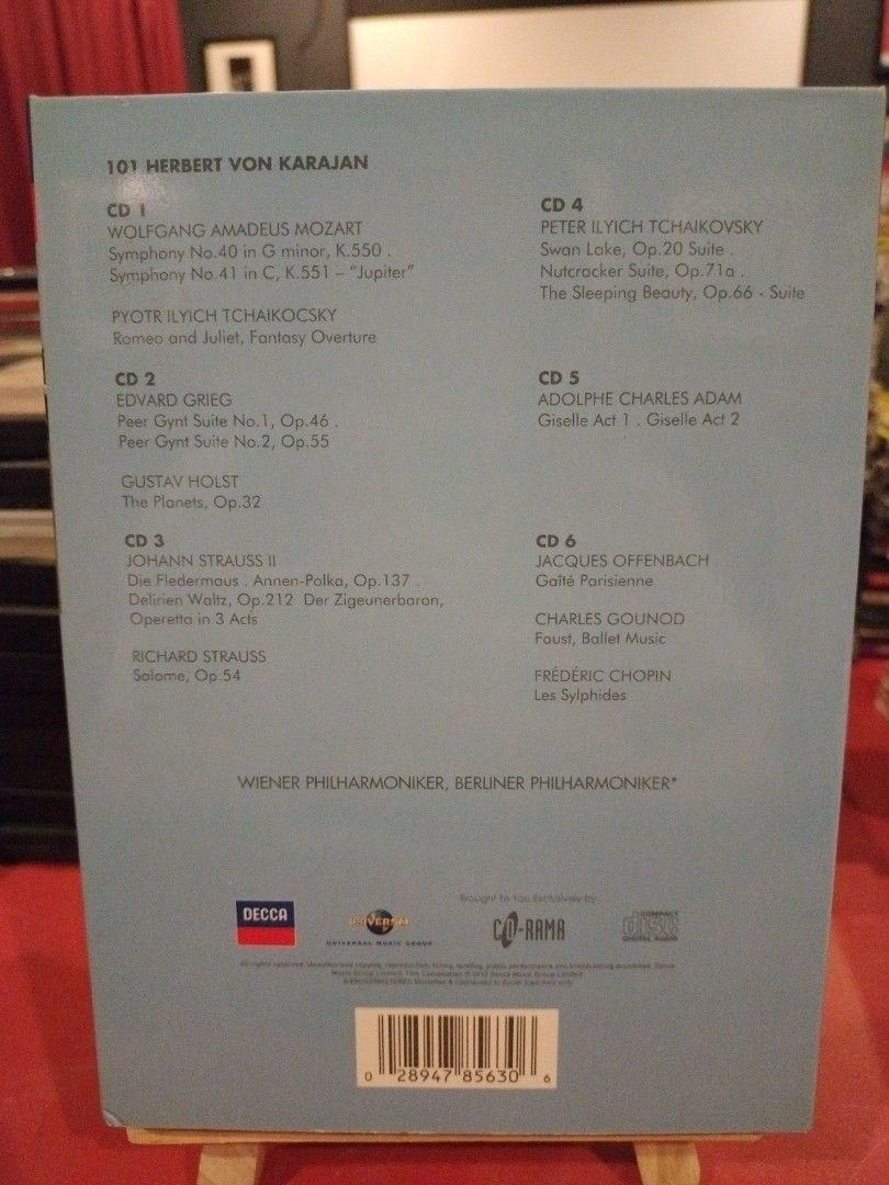 Karajan 101 Recordings from Decca, 6 CDs set. ( Mozart Symphonies no.40 ...