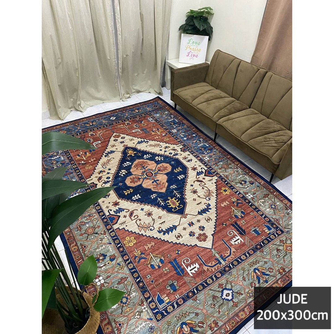 KARPET RAYA 2023 SOFT VELVET TURKISH NORDIC BOHEMIAN DESIGN , Furniture ...