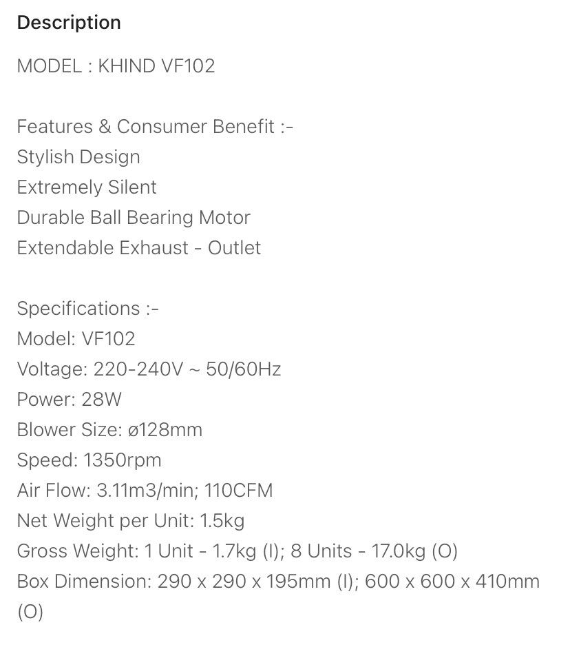 Khind Ventilation Fan VF102, Furniture & Home Living, Lighting & Fans ...