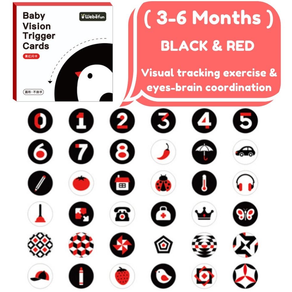 Kidshouse Flash Cards Infants Baby Visual Stimulation Flash Cards Black ...