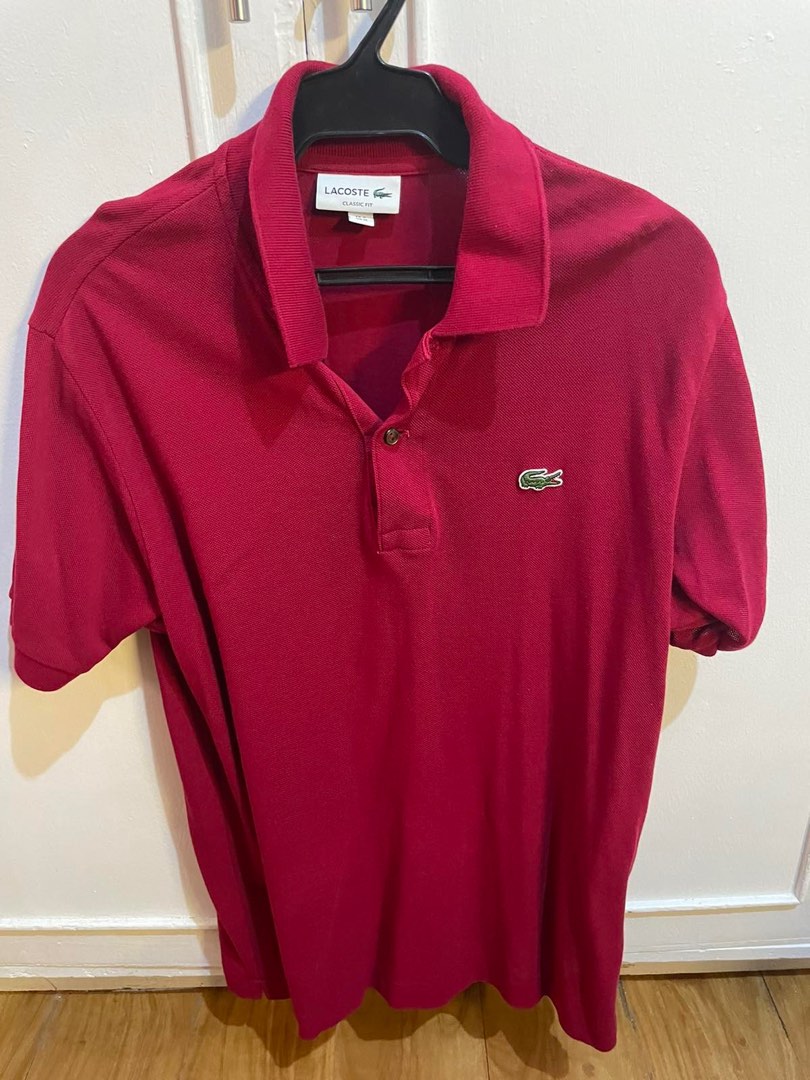 Lacoste Mens Classic Fit Size 4 Maroon on Carousell