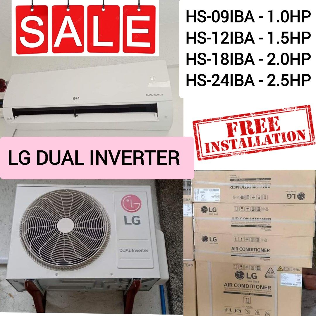 LG DUAL INVERTER SPLIT TYPE AIRCON, TV & Home Appliances, Air ...