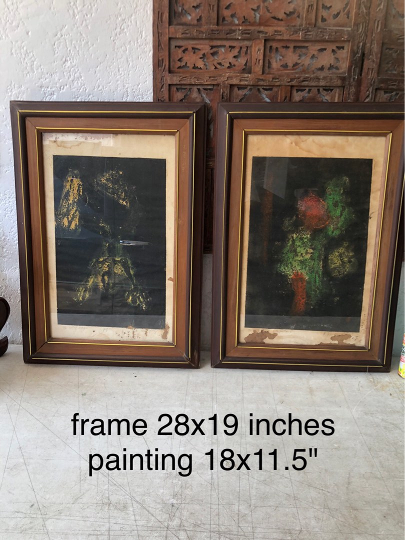 Lot of 2 Old Paintings by M. Rodriguez Prints as-is on Carousell