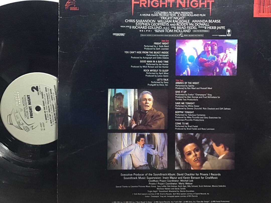 LP Fright Night OST OOP VINYL RECORD Anubis 80s Classic Horror ...