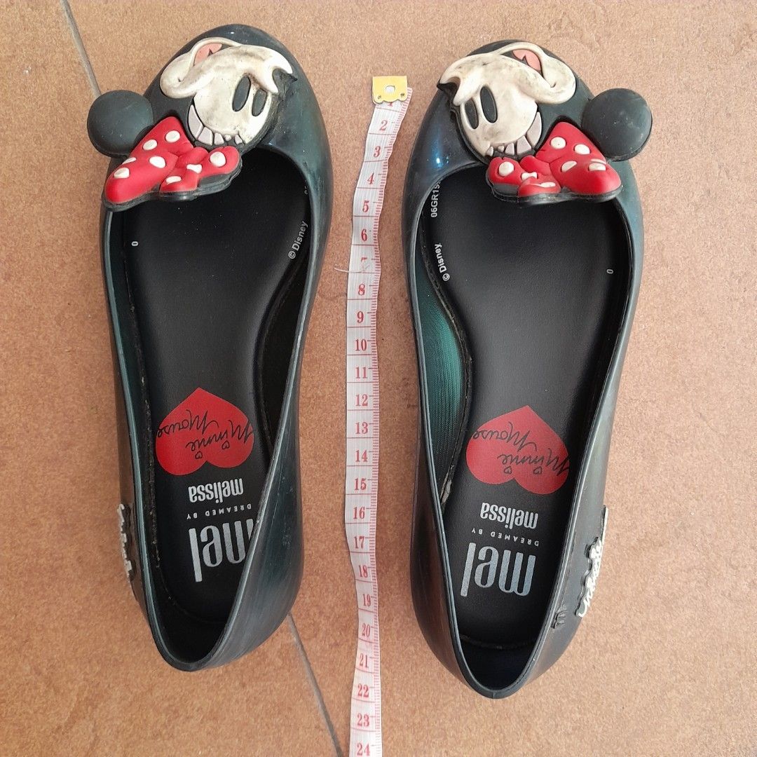 Mini Melissa Black Minnie Mouse shoes US1, Babies & Kids, Babies & Kids ...