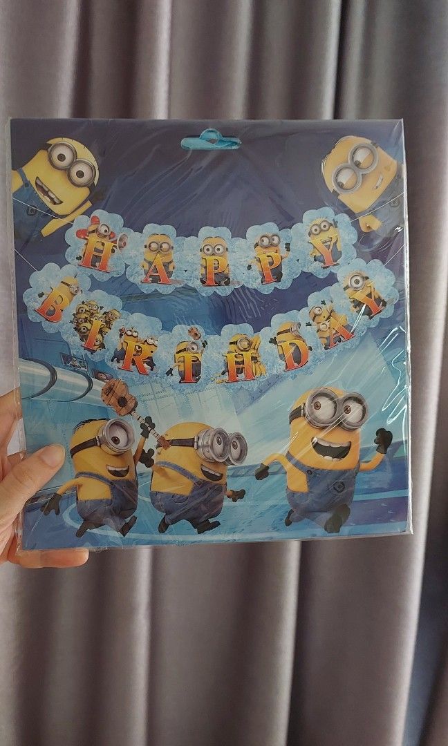 Minions Happy Birthday Banner Children Party Decoration Boy Girl ...