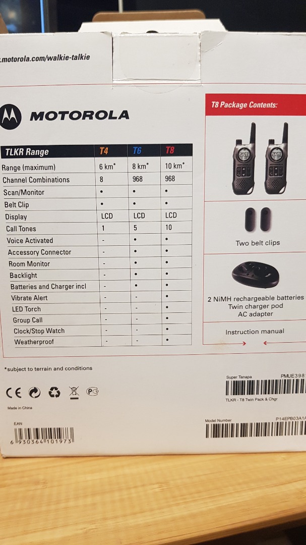 Motorola Walkie Talkie TLKR T8, Mobile Phones & Gadgets, Walkie-Talkie ...