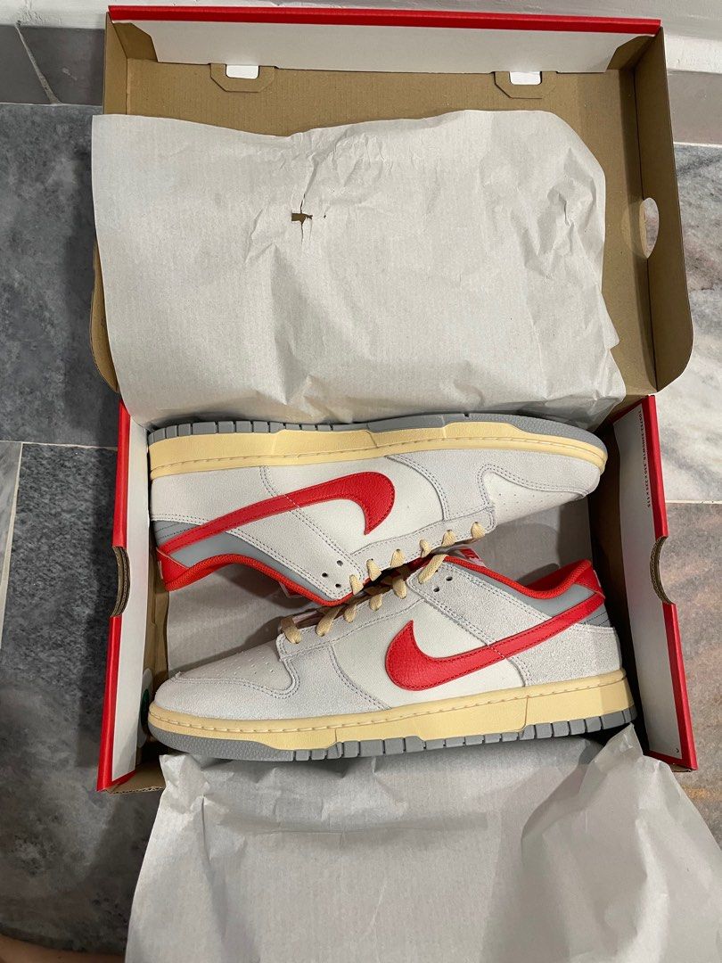 Nike Dunk Low (Sail/Picante Red-Photon Dust) Men UK11, Men's Fashion ...