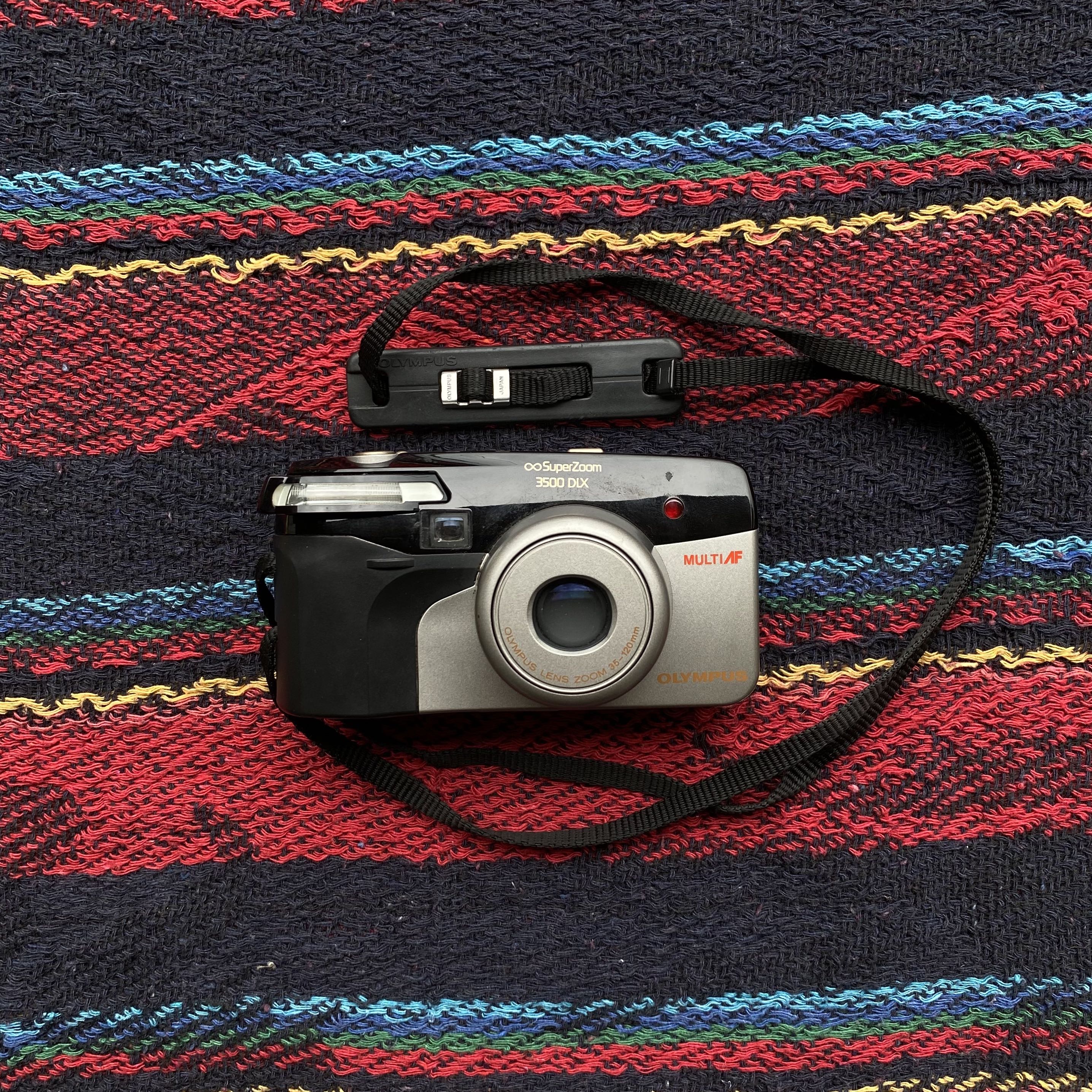 Olympus Superzoom 3500 DLX Film Camera Vintage Mju Filem Kamera, Photography, Cameras on Carousell