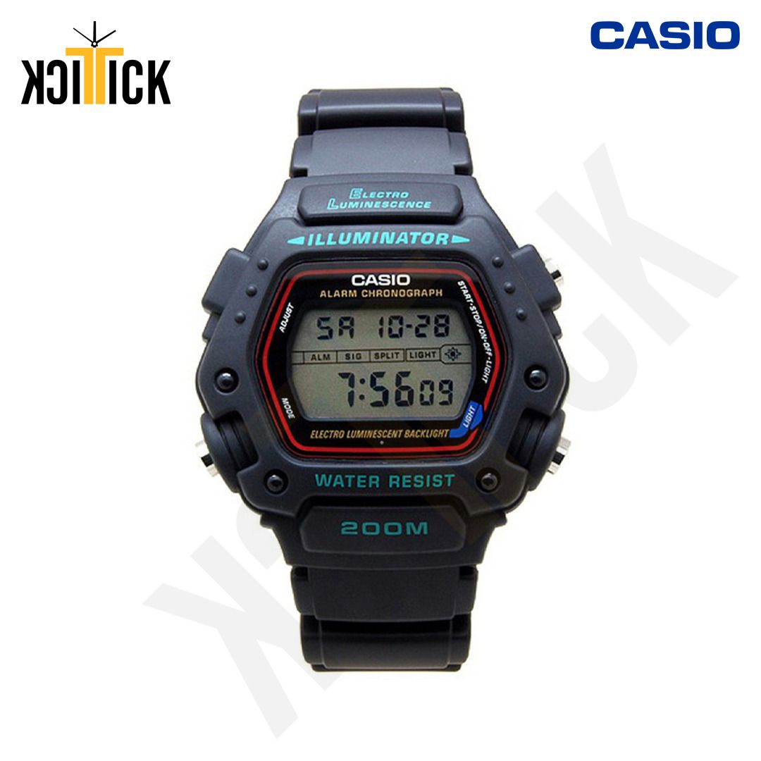 Original Casio DW-290-1VS Black Resin Strap Classic Sports Digital ...