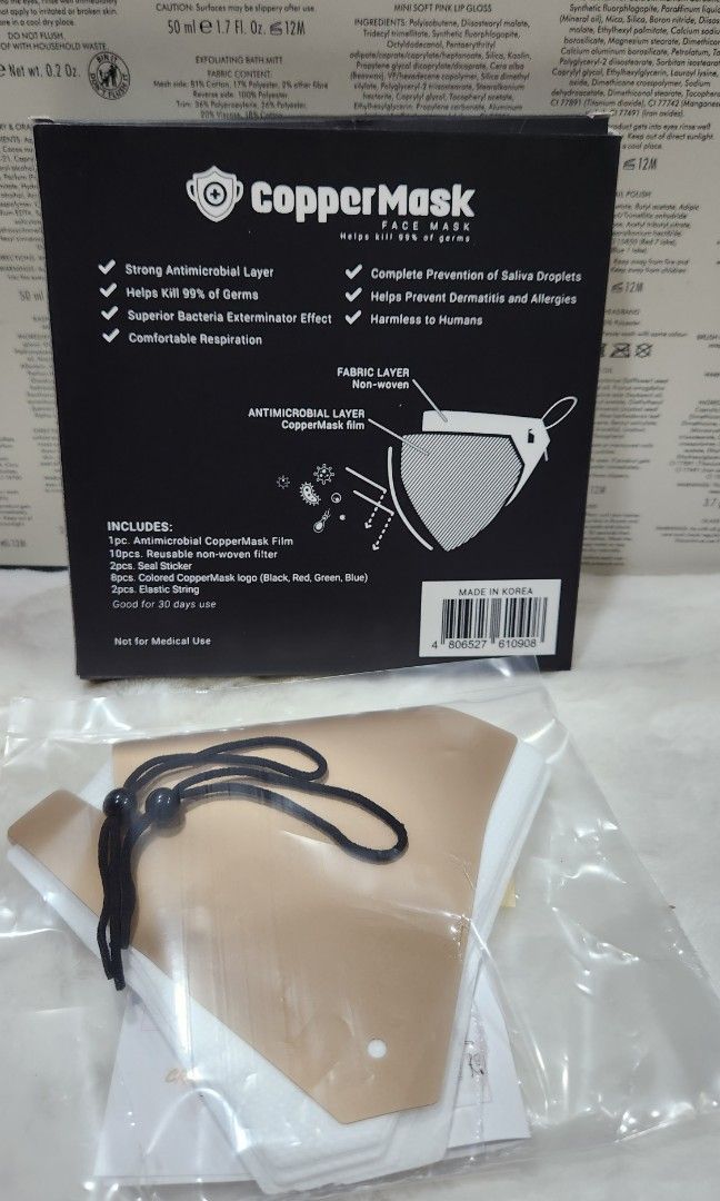 Original Copper Mask from Korea, Health & Nutrition, Face Masks & Face ...