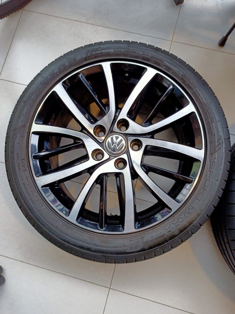 Original VW Touran / Caddy 17 inch Rims + Tyres, Car Accessories, Tyres ...