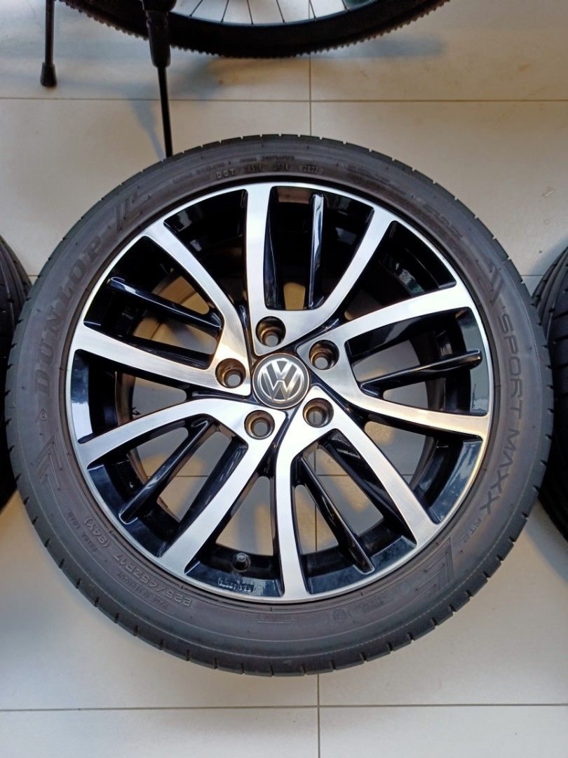 Original VW Touran / Caddy 17 inch Rims + Tyres, Car Accessories, Tyres ...