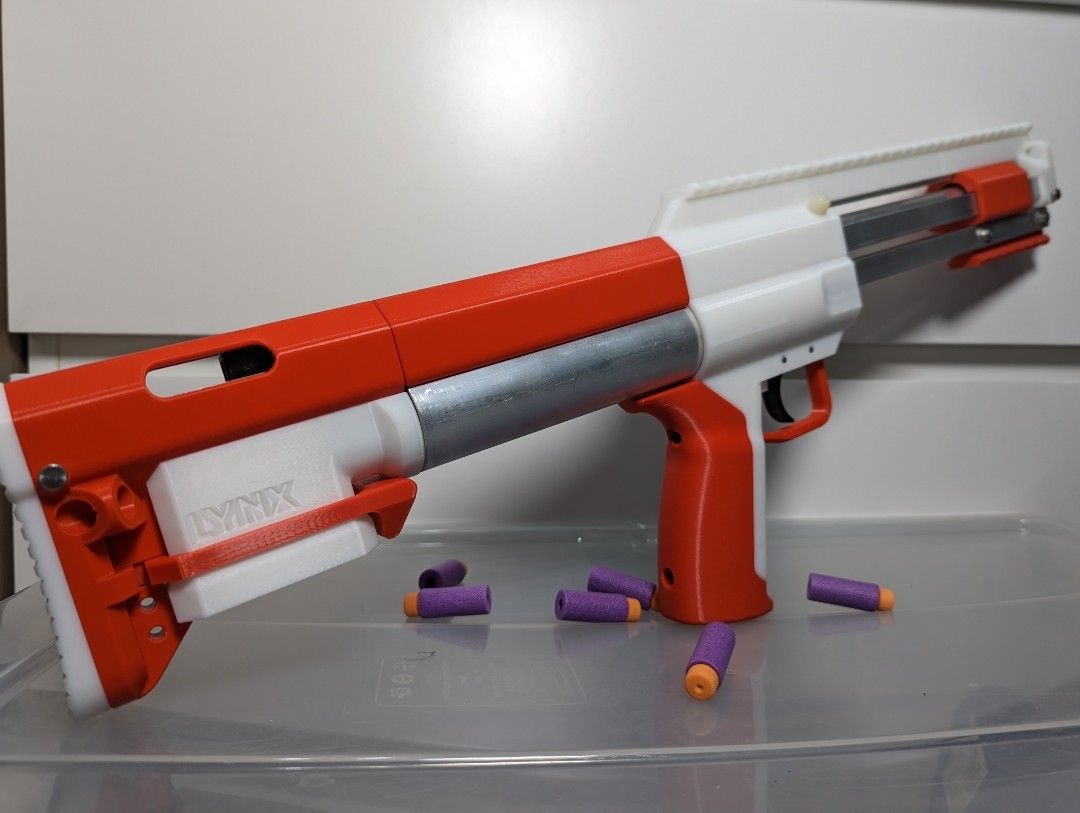 Orion Lynx Nerf Blaster SG edition white red, Hobbies & Toys, Toys & Games on Carousell