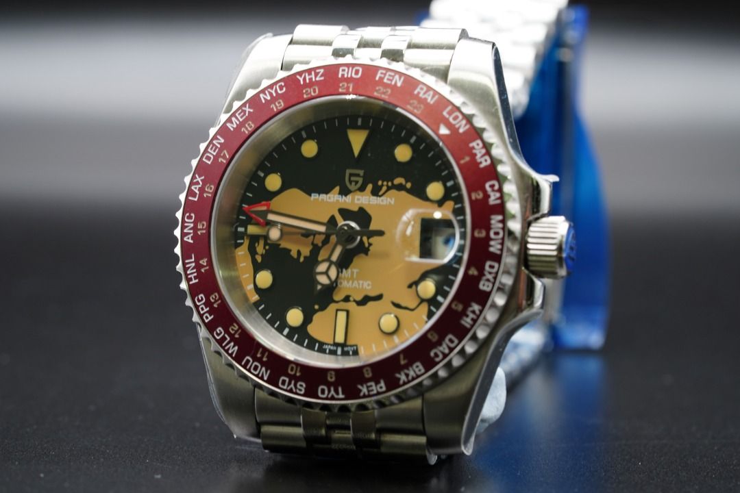 Pagani Design Oyster Map NH34 GMT 紅圈 地圖面 精工NH34 GMT 機芯, 名牌, 手錶 - Carousell