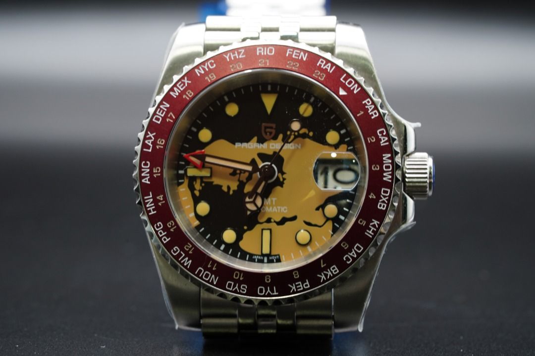 Pagani Design Oyster Map NH34 GMT 紅圈 地圖面 精工NH34 GMT 機芯, 名牌, 手錶 - Carousell